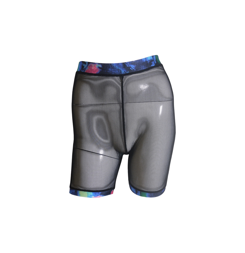 Painting print high-waisted cycling shorts - Hamade - Hamade