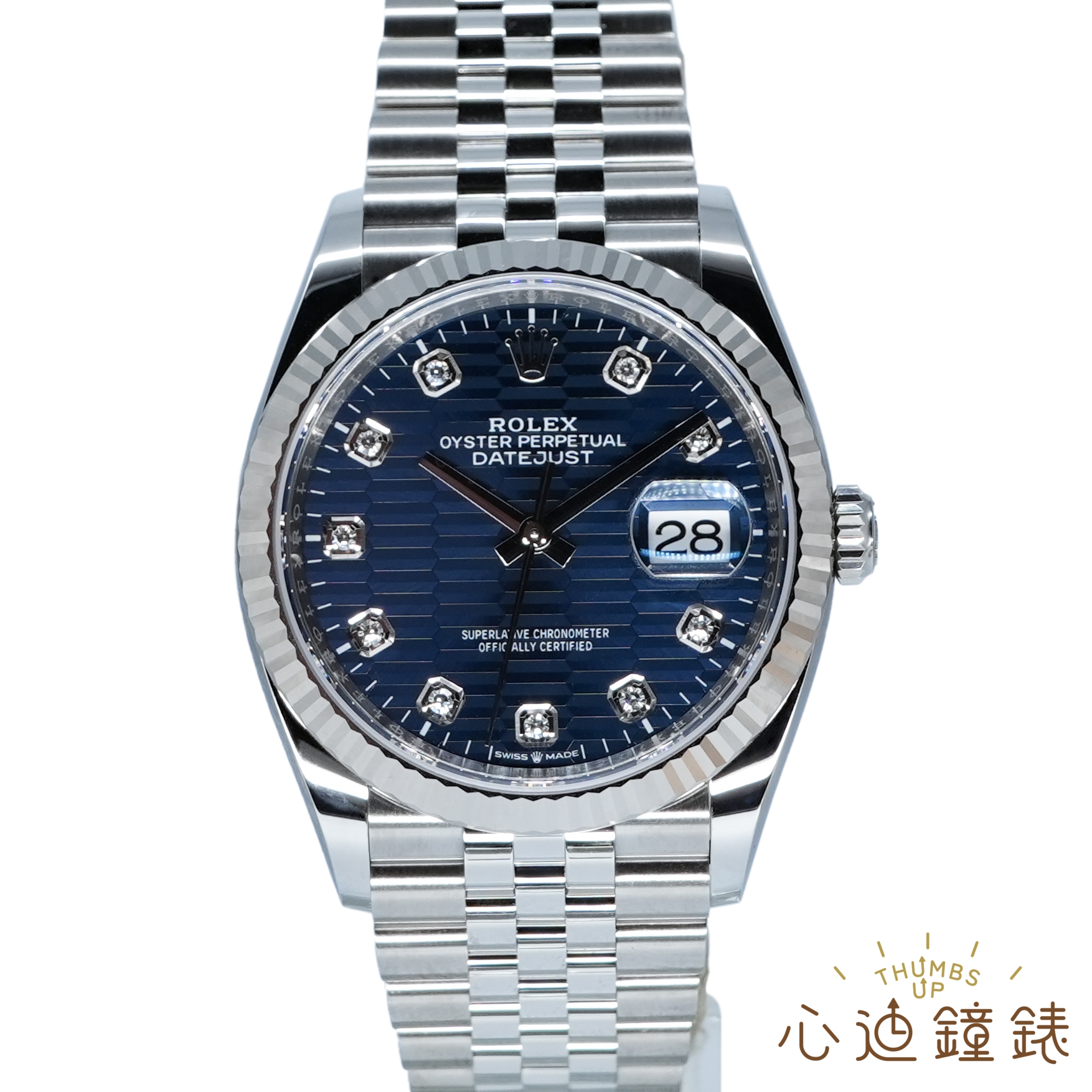 Rolex Datejust 36mm 126234 Bright Blue Fluted-Motif Dial with ...