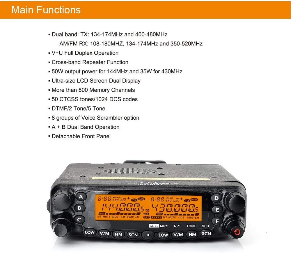 TYT TH-7800 50W VHF/UHF Dual Band Car Truck Ham Radio Base S - 409MALL