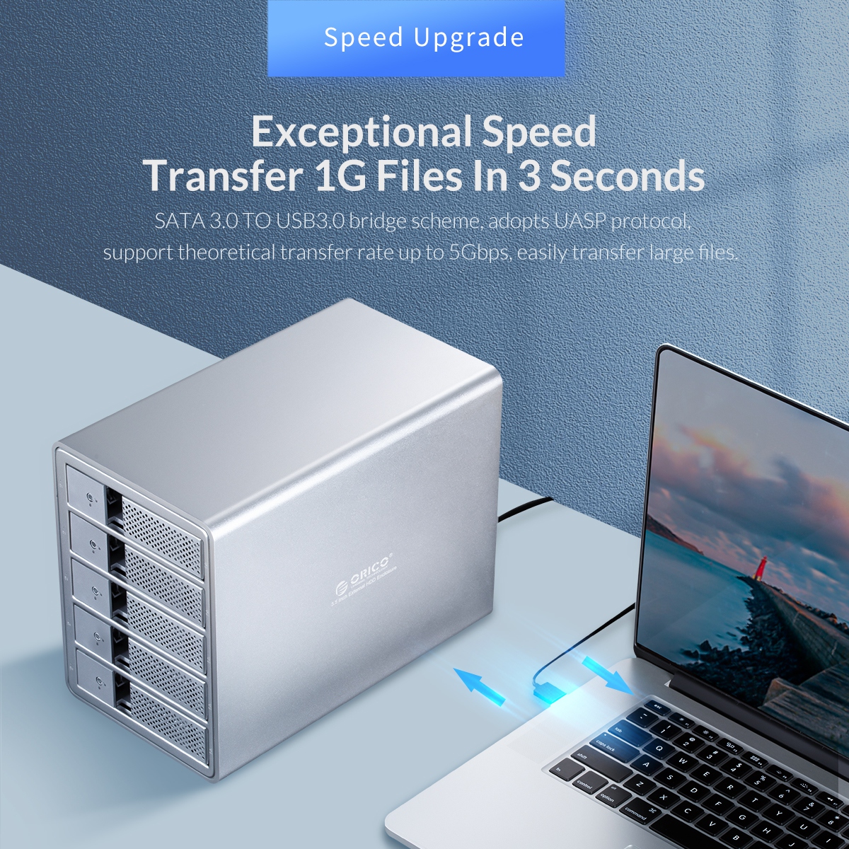 ORICO Aluminum 2 Bay 3.5-Inch External Hard Drive Enclosure - ORICO-HK