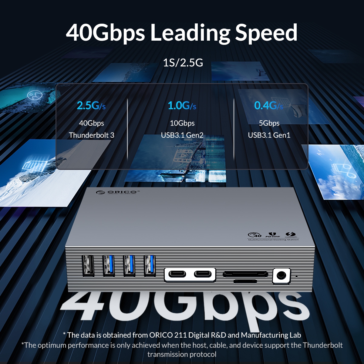 ORICO Thunderbolt 3 Aluminum Alloy Docking Station [TB3-S1] - - ORICO-HK