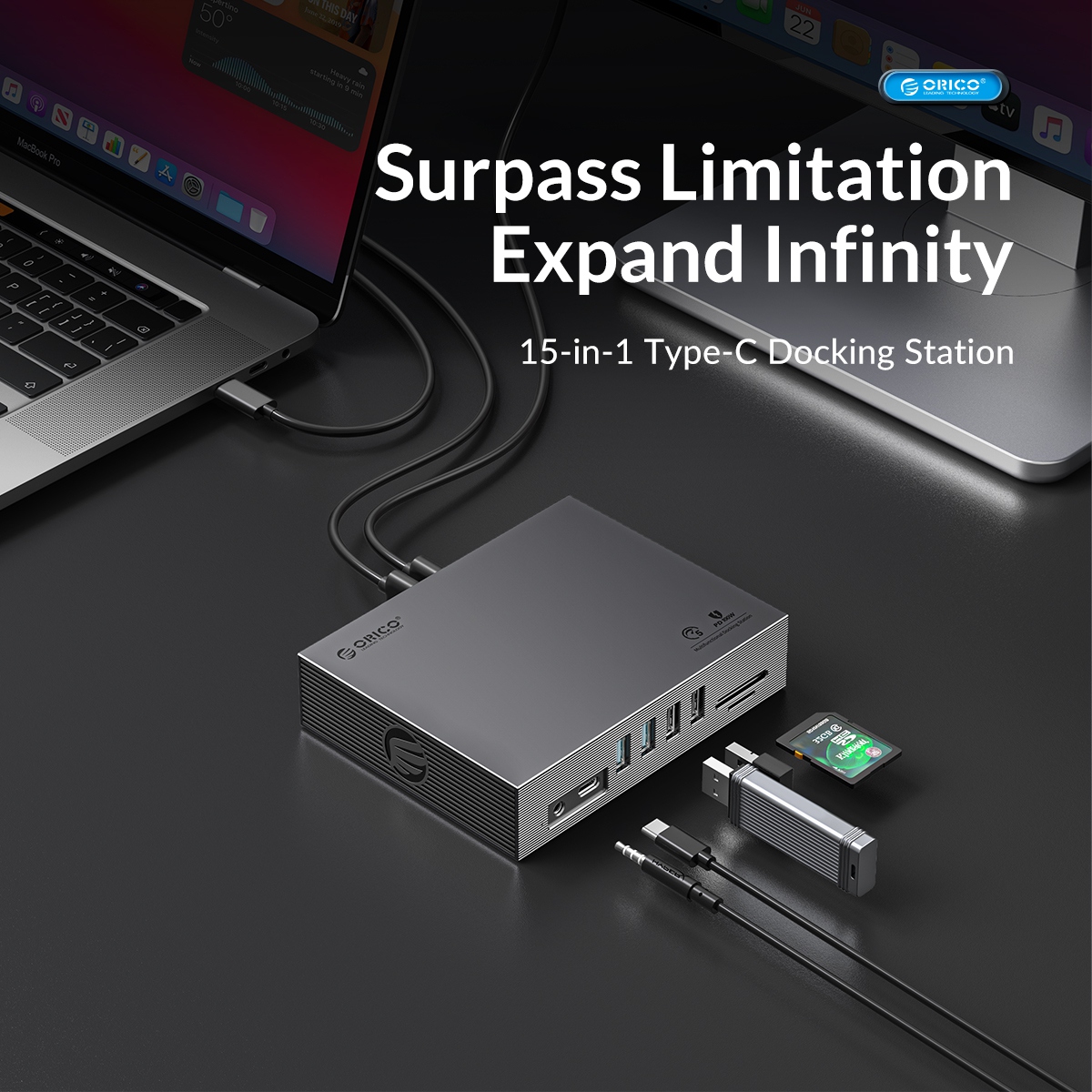 ORICO Thunderbolt 3 Aluminum Alloy Docking Station [TB3-S1] - - ORICO-HK