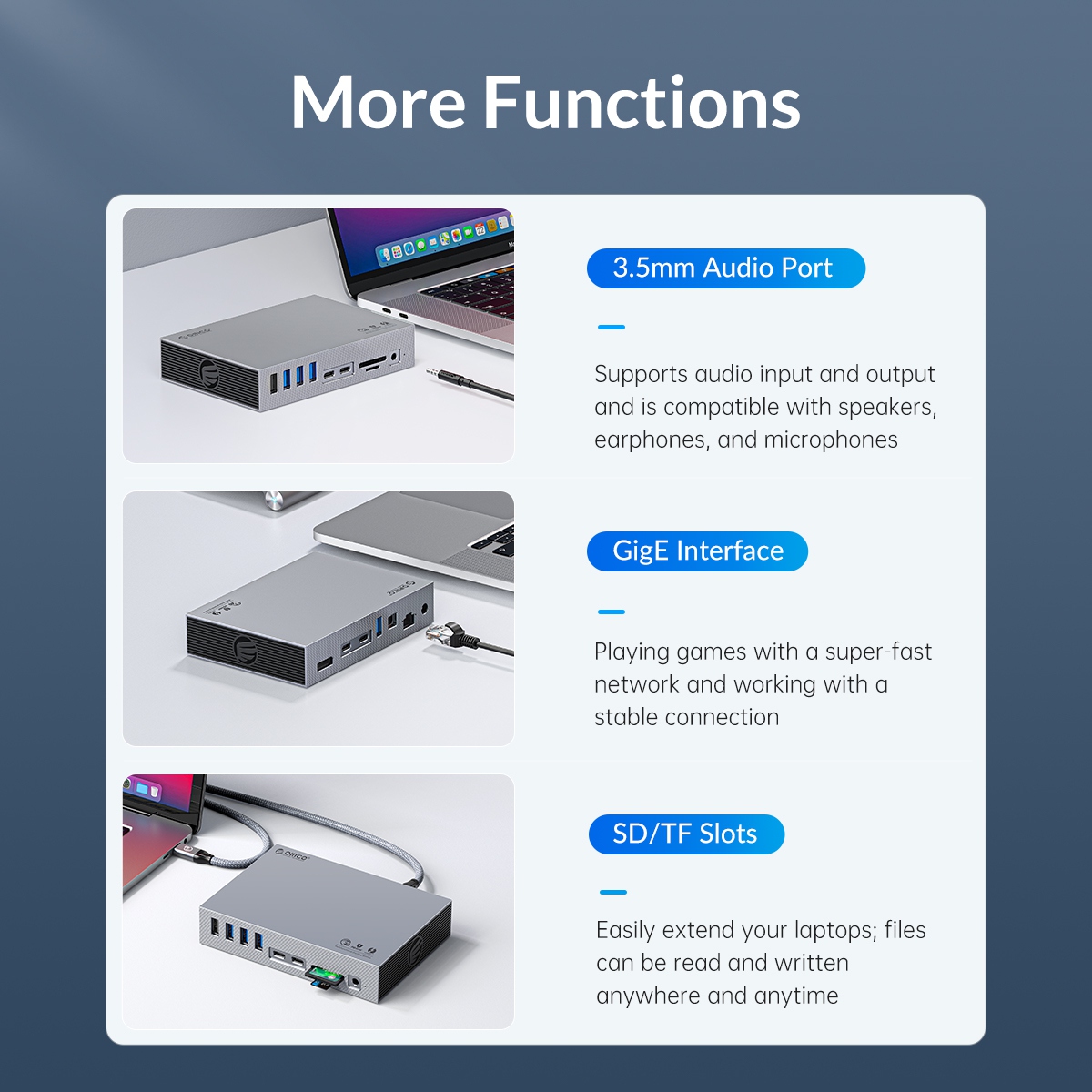 ORICO Thunderbolt 3 Aluminum Alloy Docking Station [TB3-S1] - - ORICO-HK