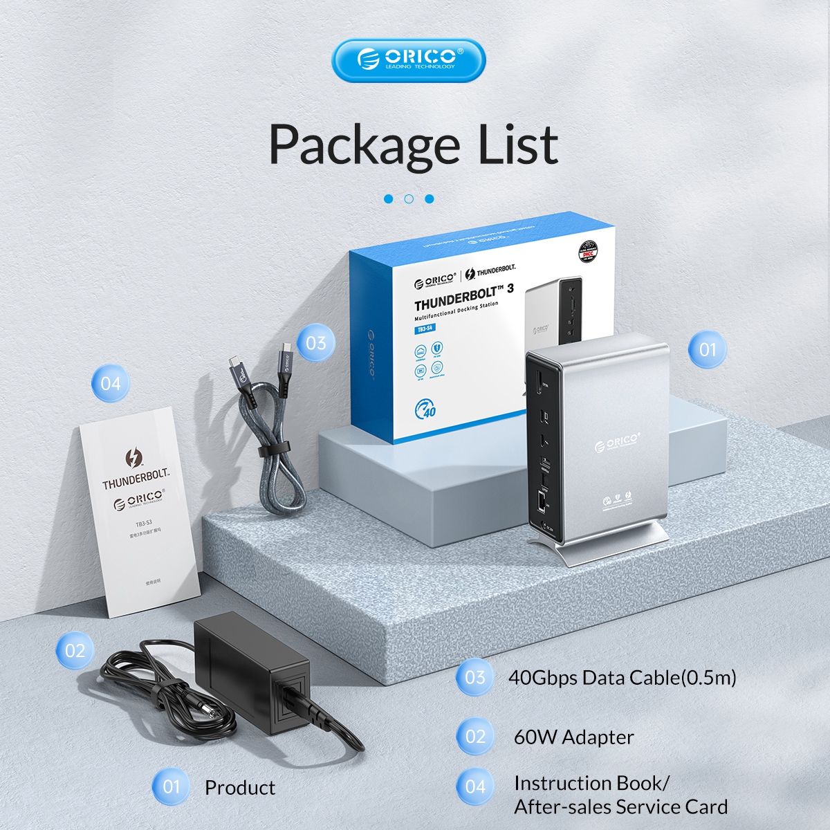 ORICO Thunderbolt 3 Aluminum Alloy Docking Station [TB3-S1] - - ORICO-HK