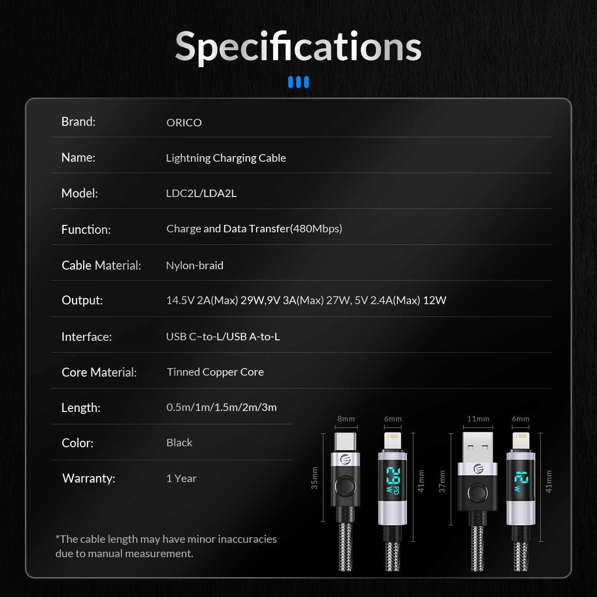 ORICO Type-C Quick Charge Cable [AC70] - ORICO-HK - ORICO-HK - ORICO-HK