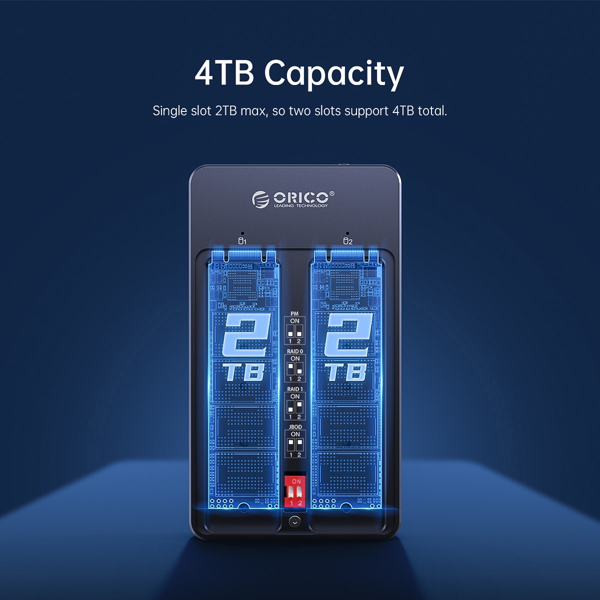 ORICO Dual-bay M.2 NGFF SATA SSD Enclosure With Raid (M2N210- - ORICO-HK