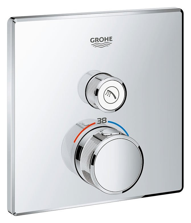 Grohe方形單出水藏牆恆溫淋浴龍頭及閥芯 29 123 000 / LS0 + 35 600 000 - Ddshop