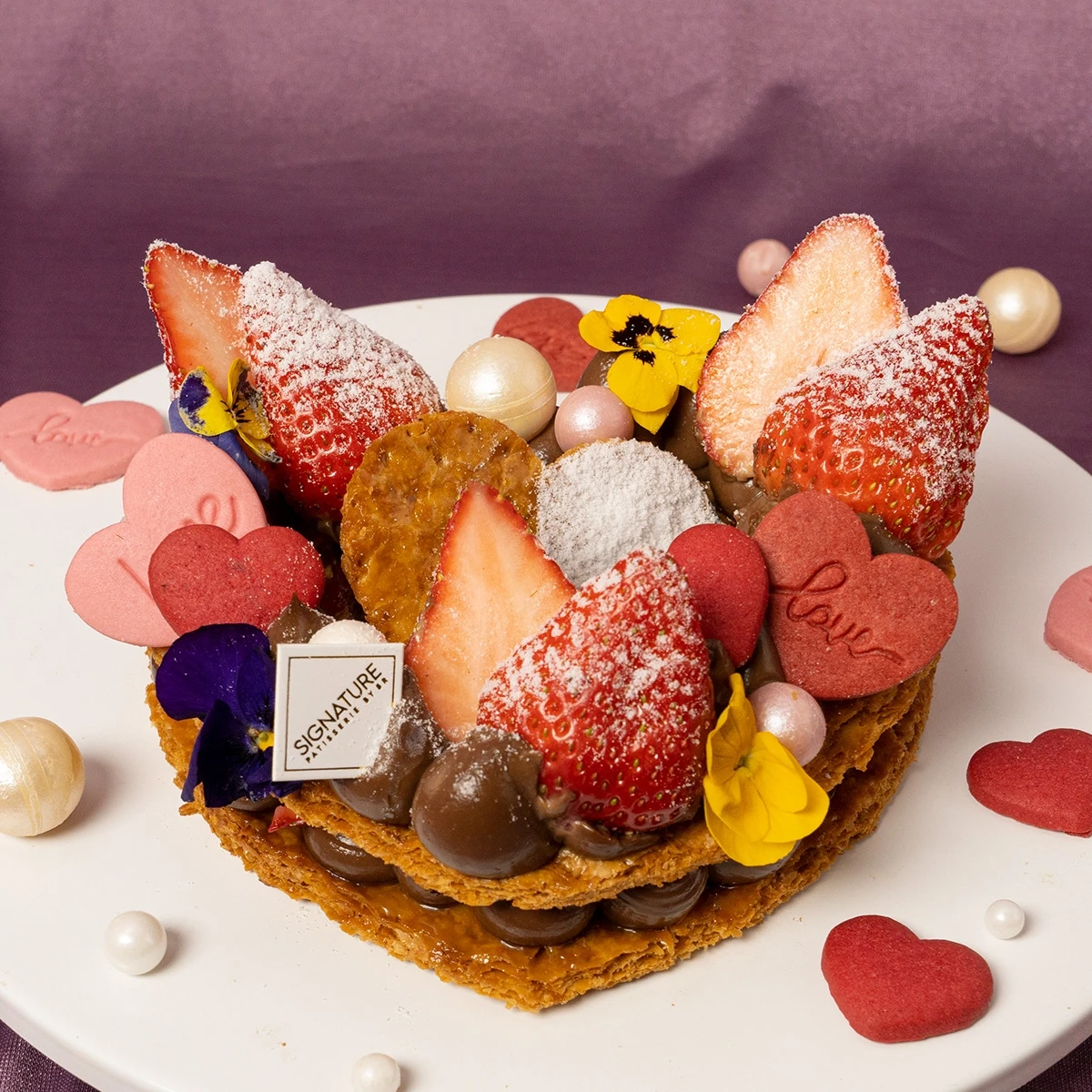 Valentine's Double Heart Strawberry Napoleon (Custard/Earl G ...