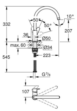 德國 GROHE Bauedge 31367001 廚盆龍頭 - SUNEAST - 日東 五金潔具有限公司
