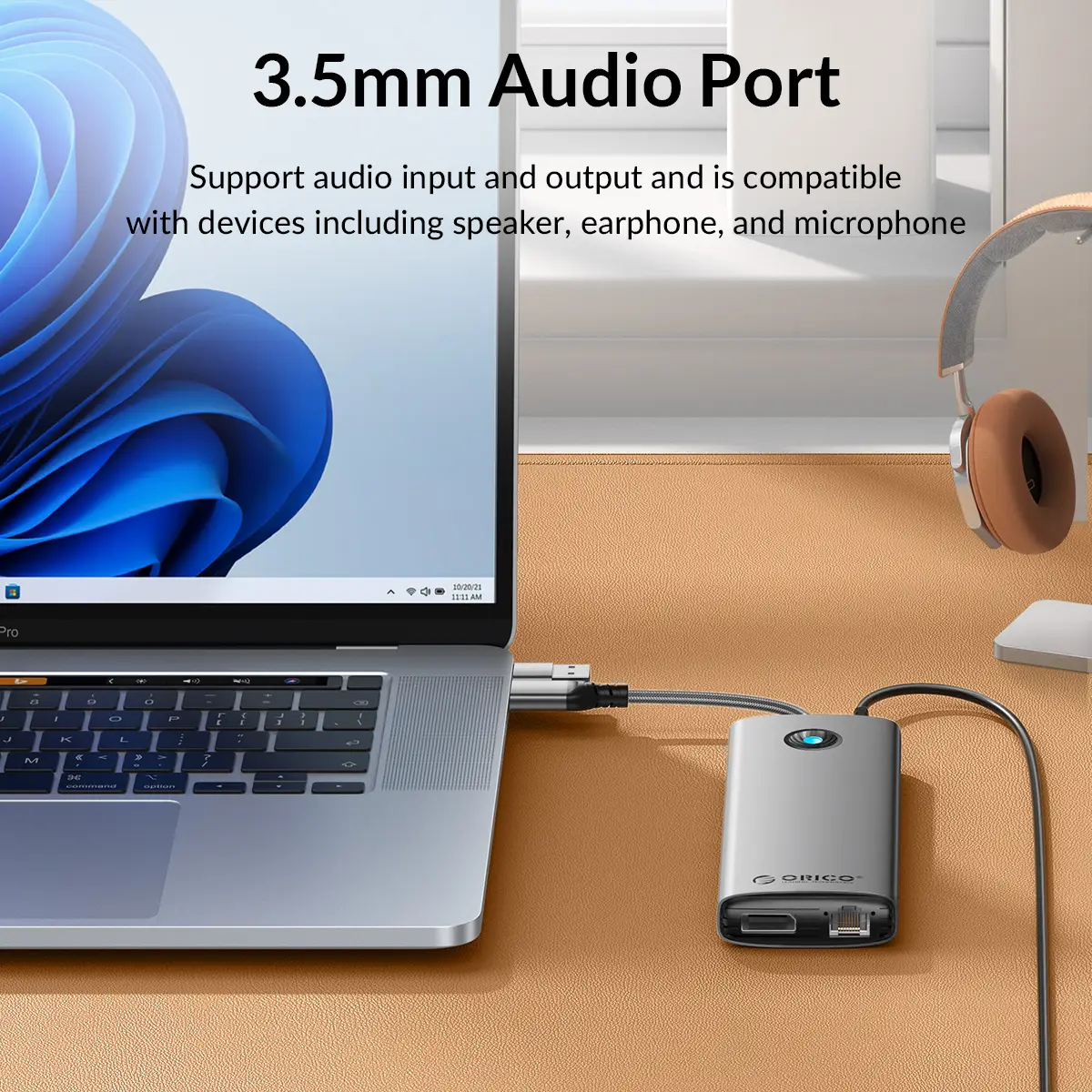 ORICO Aluminum Alloy 6-in-1 Type-C Multifunction Adapter [MC - ORICO-HK