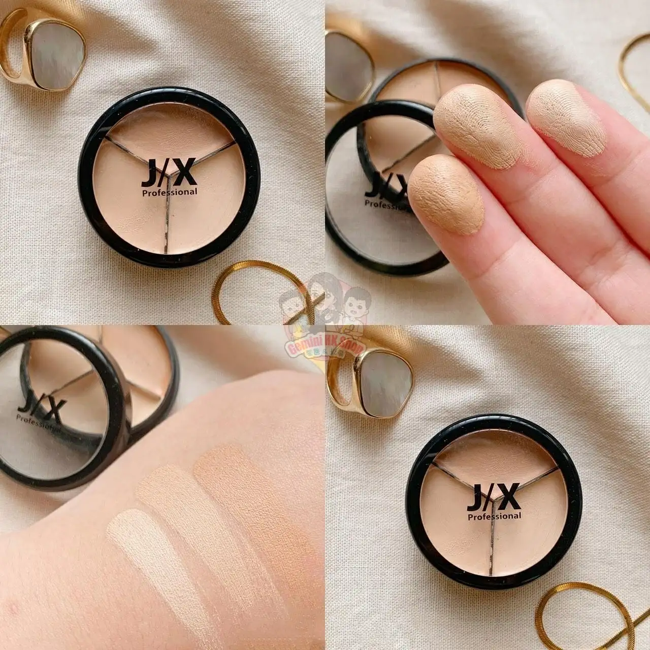 韓國J/X Professional Triple Concealer 三色遮瑕膏 15g - GeminiHKShop