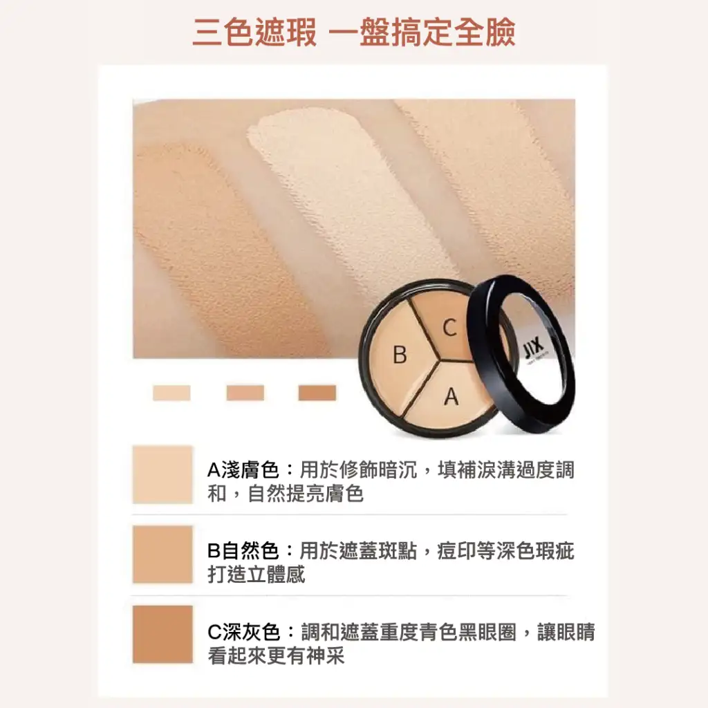 韓國J/X Professional Triple Concealer 三色遮瑕膏 15g - GeminiHKShop